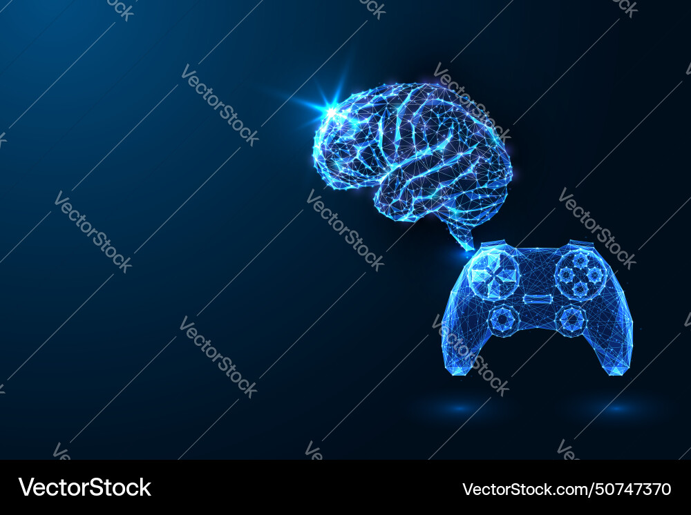Neurogaming advanced technology cognitive Vector Image