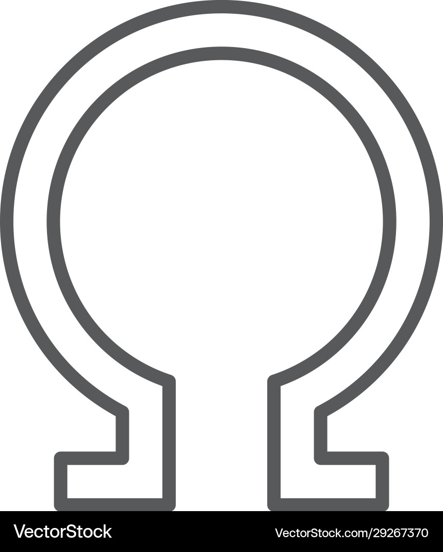 Omega letter icon symbol isolated on white Vector Image