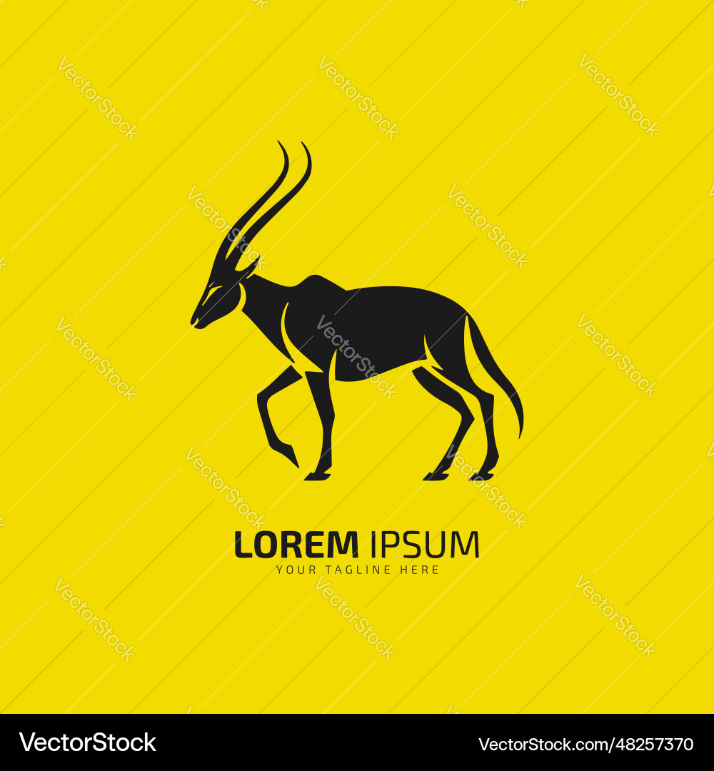 Pinnacle of distinction oryx logo silhouette Vector Image