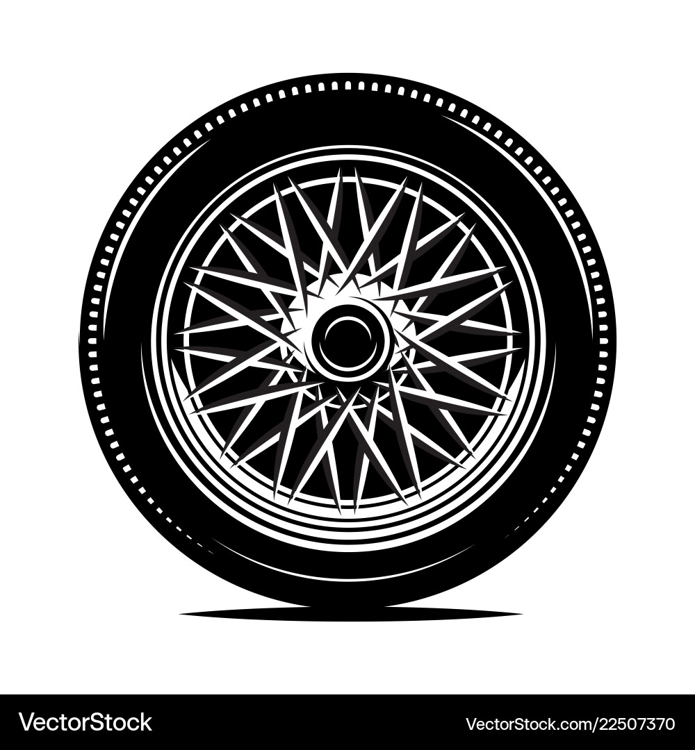 Retro Wheel Spokes - Automotive – Royalty-Free Vector | VectorStock