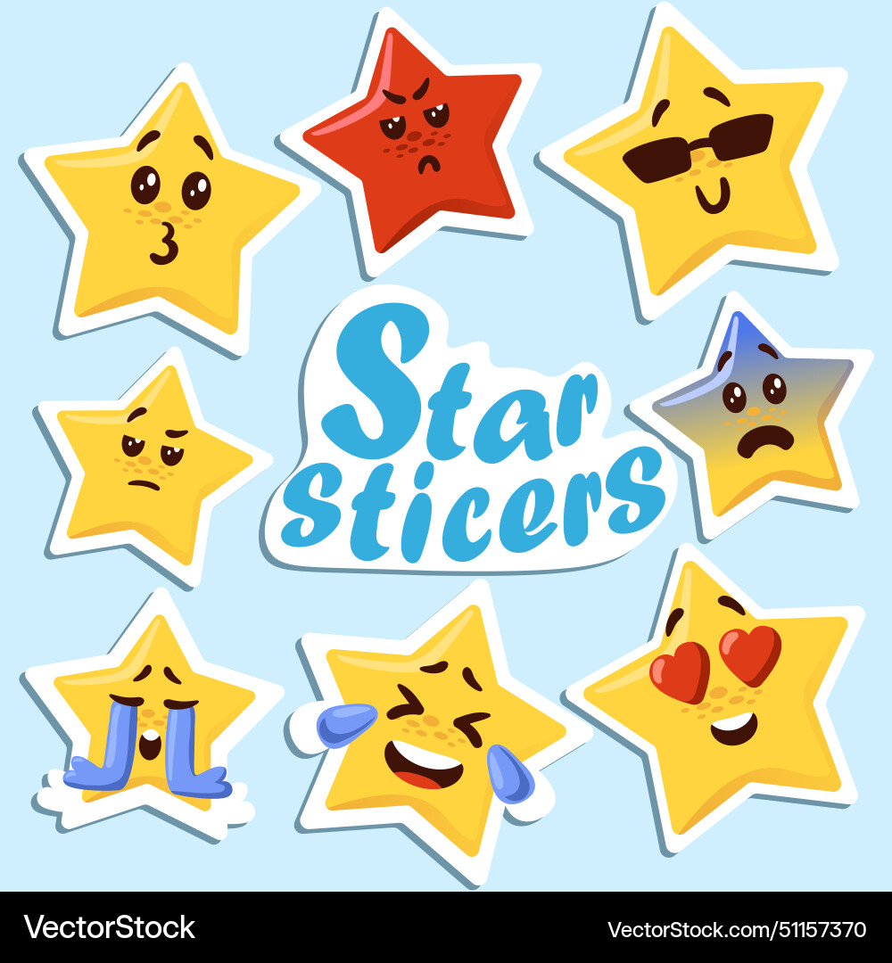 Star emoji starry sticker space character sad Vector Image