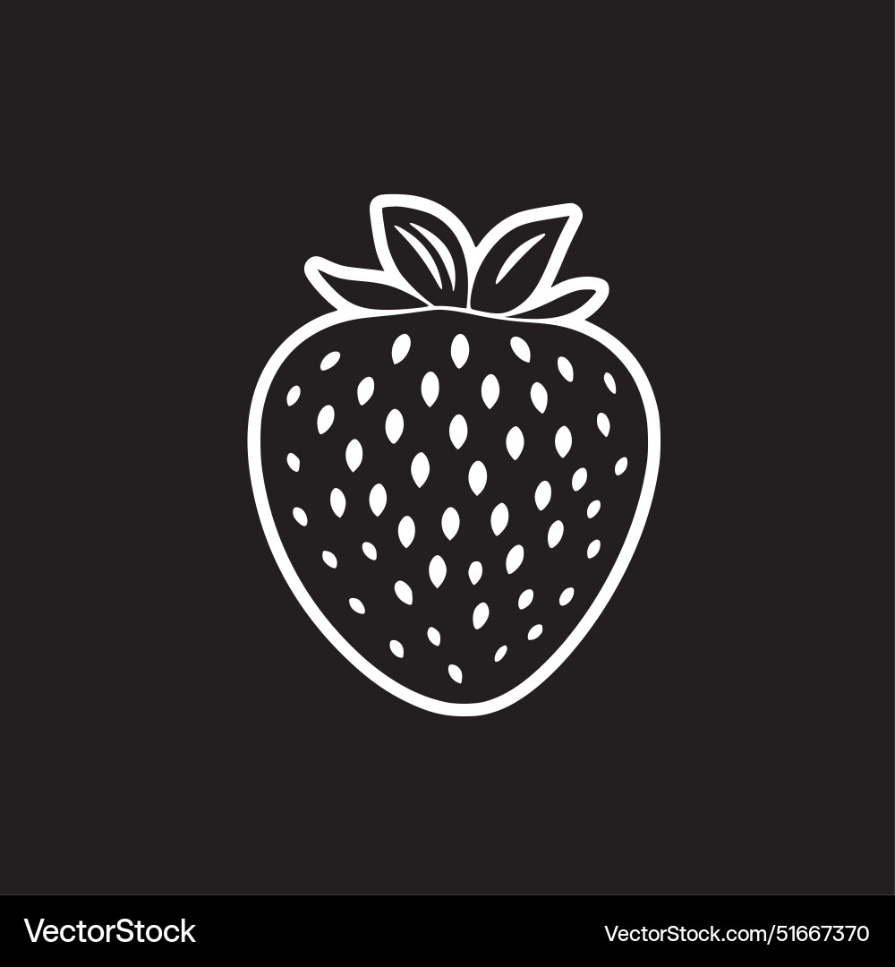 Strawberry - black and white Royalty Free Vector Image