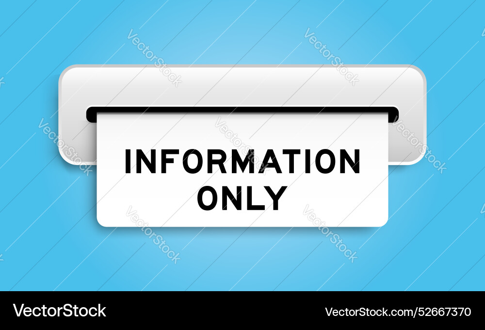 White coupon banner with word information only Vector Image
