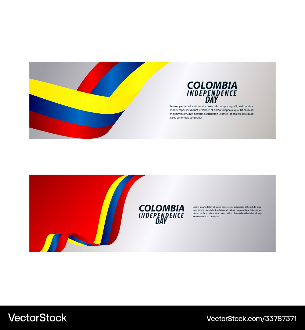 Colombia independence day celebration template Vector Image