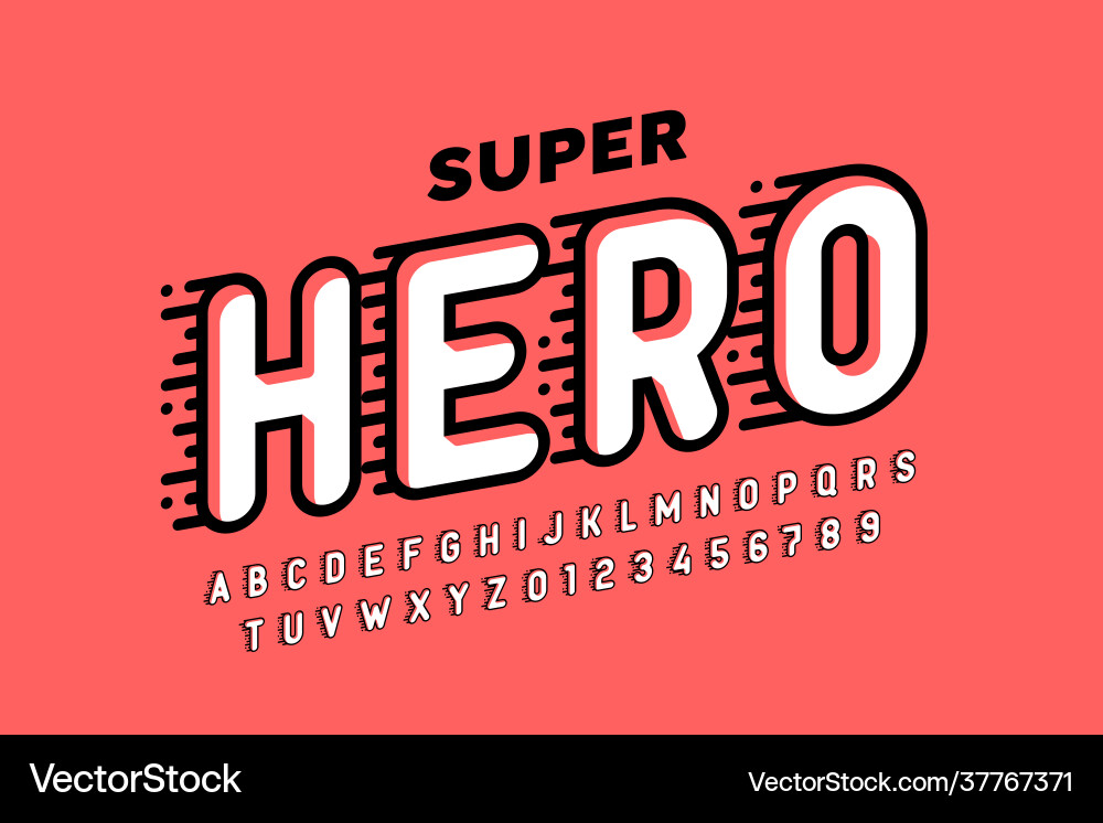 Comics super hero style font Royalty Free Vector Image