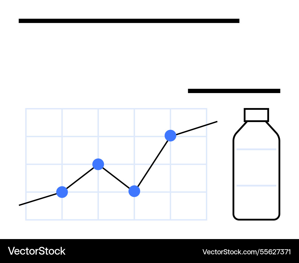Data trend graph with rising progression Vector Image