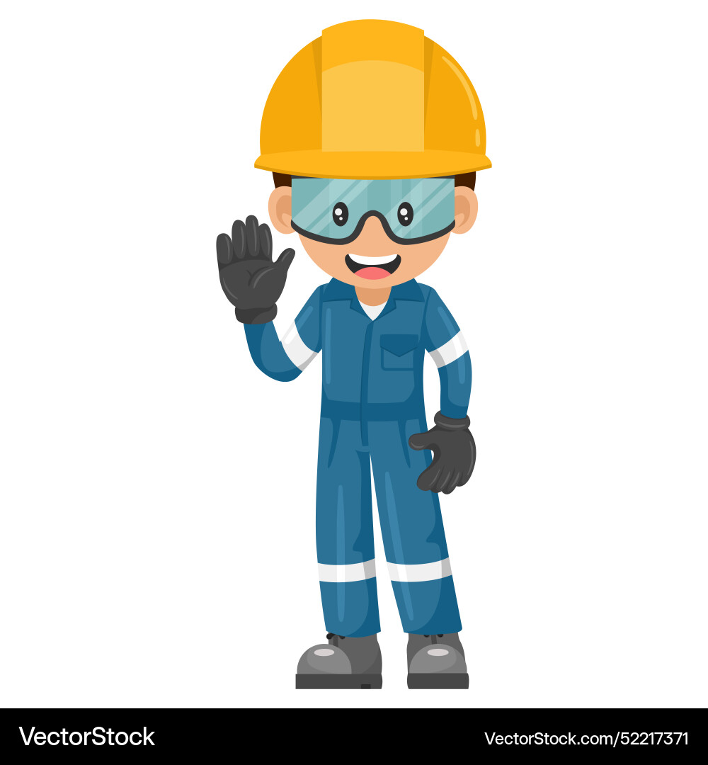 Industrial mechanical worker with his personal Vector Image
