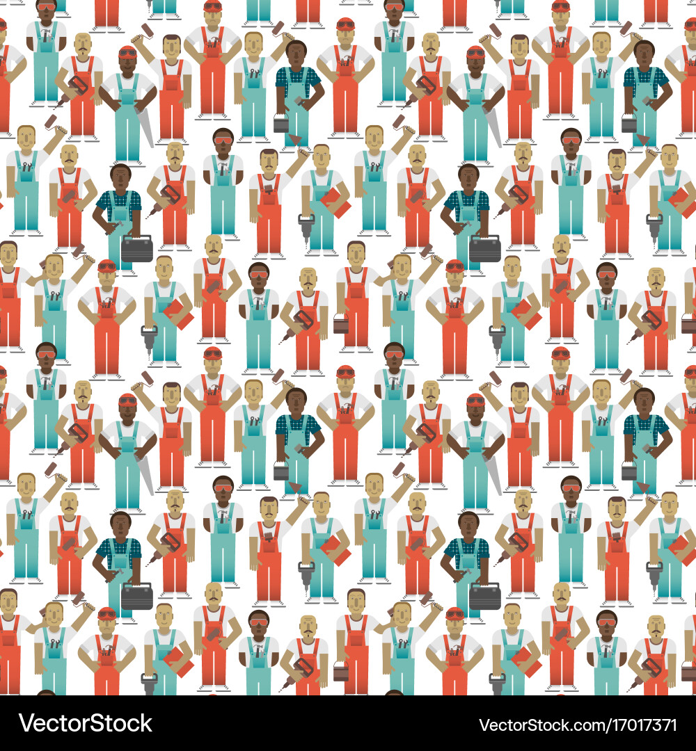 Industrial workers seamless pattern Royalty Free Vector