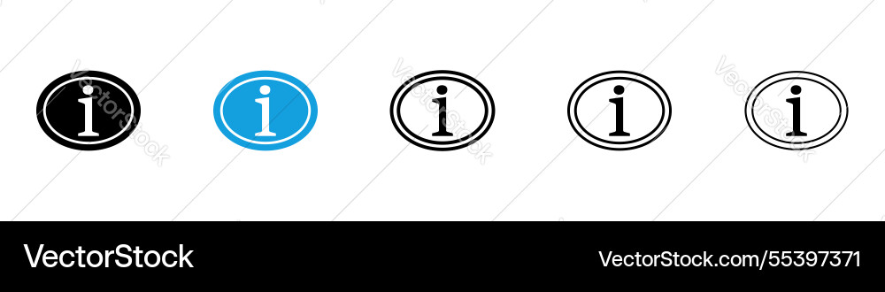 Info icons collection in black and blue Royalty Free Vector