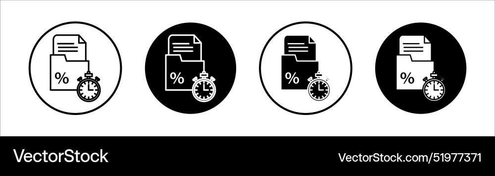 Loan rate and term flat line icon set Royalty Free Vector
