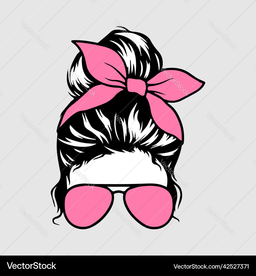 Messy bun hair Royalty Free Vector Image - VectorStock