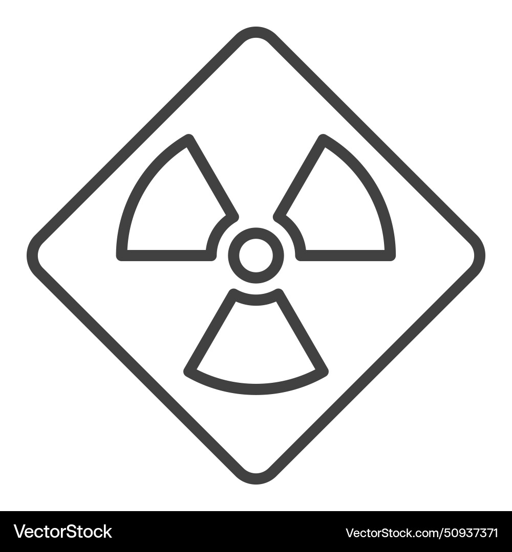 Radiation warning minimal linear icon or symbol Vector Image