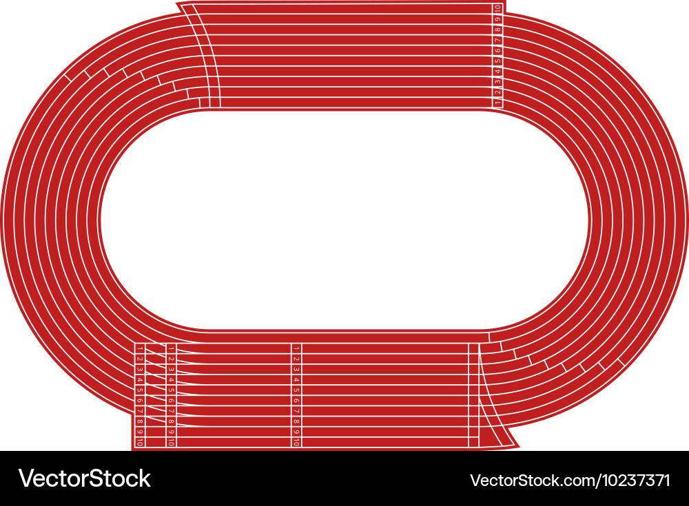 Running athletics stadium track Royalty Free Vector Image