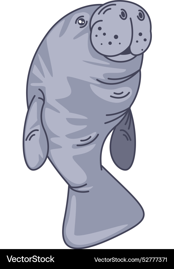 Stellers sea cow animal Royalty Free Vector Image