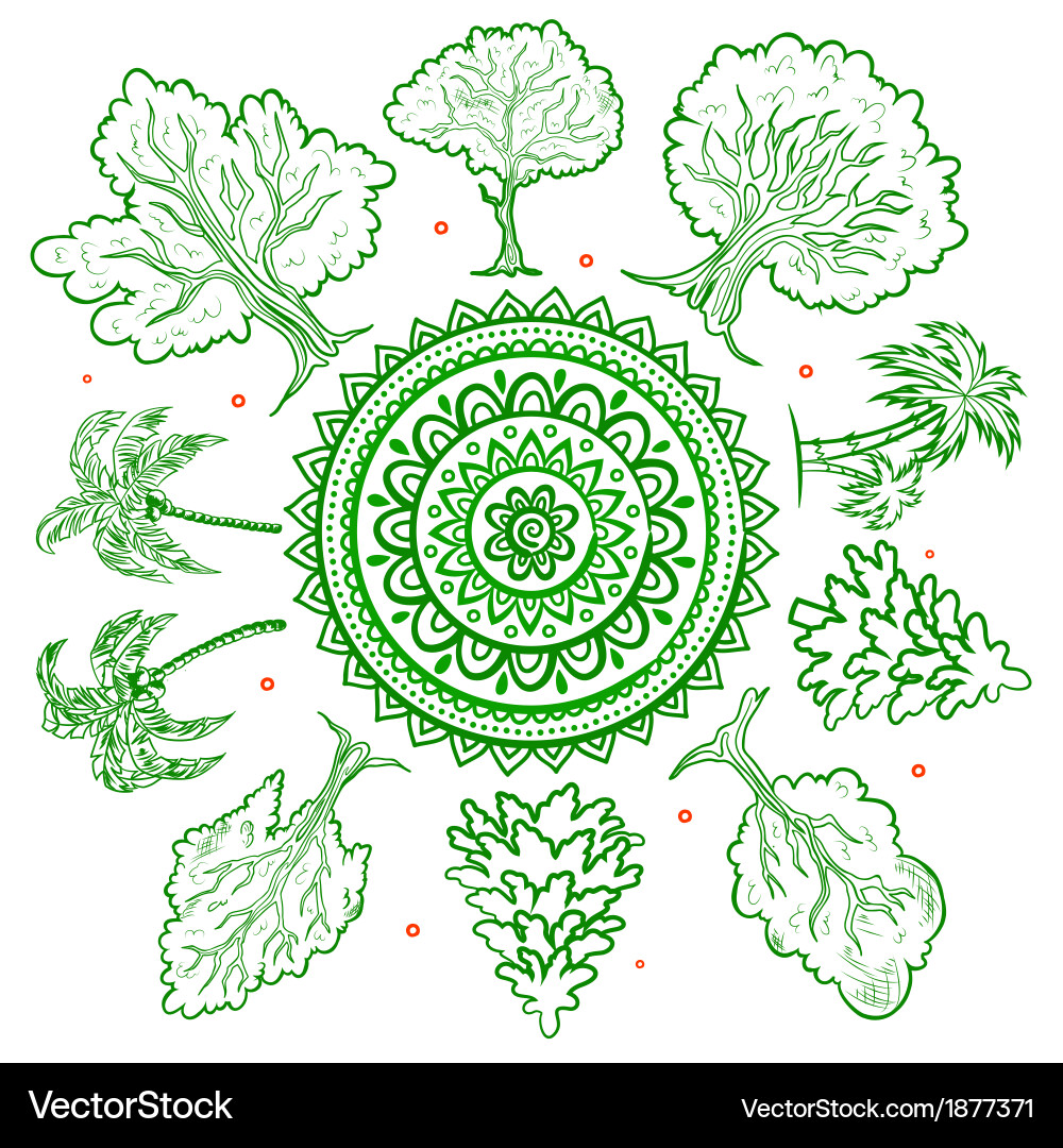 Vintage trees of life Royalty Free Vector Image