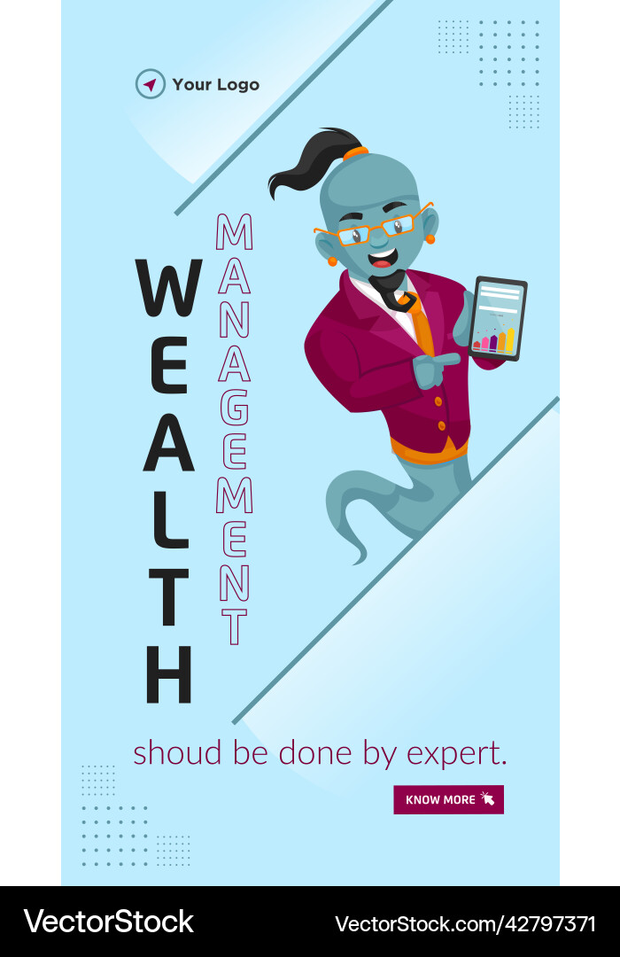 Wealth management portrait template Royalty Free Vector