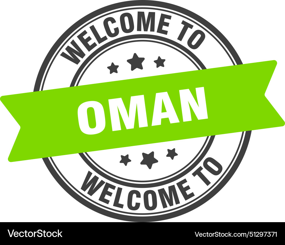Welcome to oman stamp oman round sign Royalty Free Vector