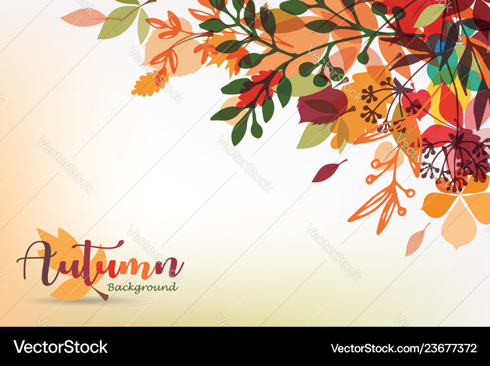 Autumn leaves stylized background seasonal Vector Image