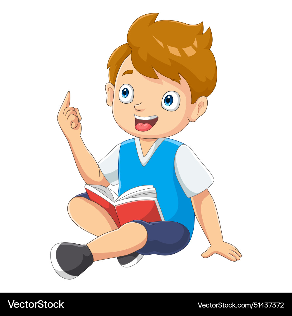 Cartoon little boy having a good idea Royalty Free Vector