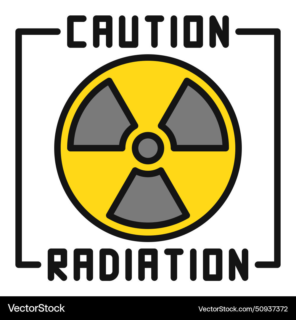 Caution radiation - warning sign colored icon Vector Image