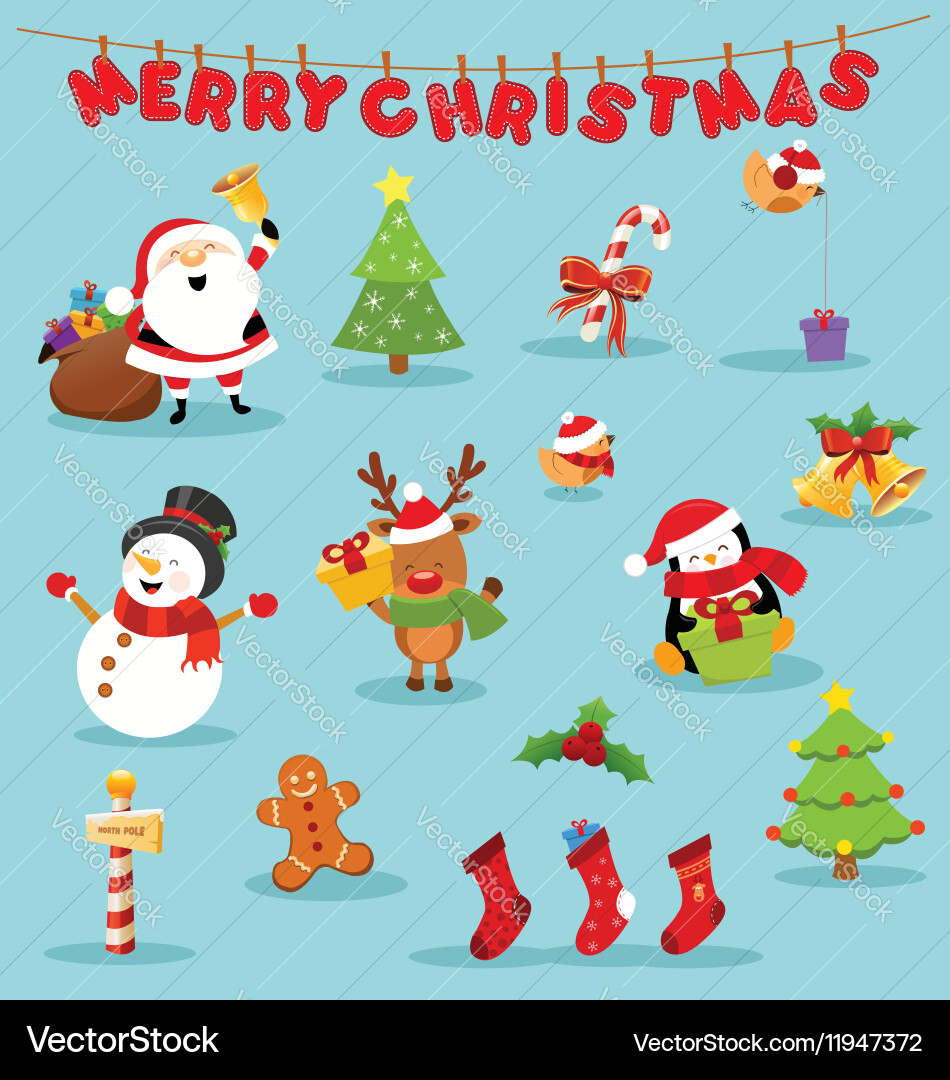 Christmas set Royalty Free Vector Image - VectorStock