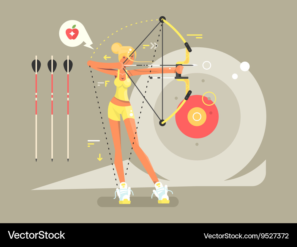 Female archer character Royalty Free Vector Image