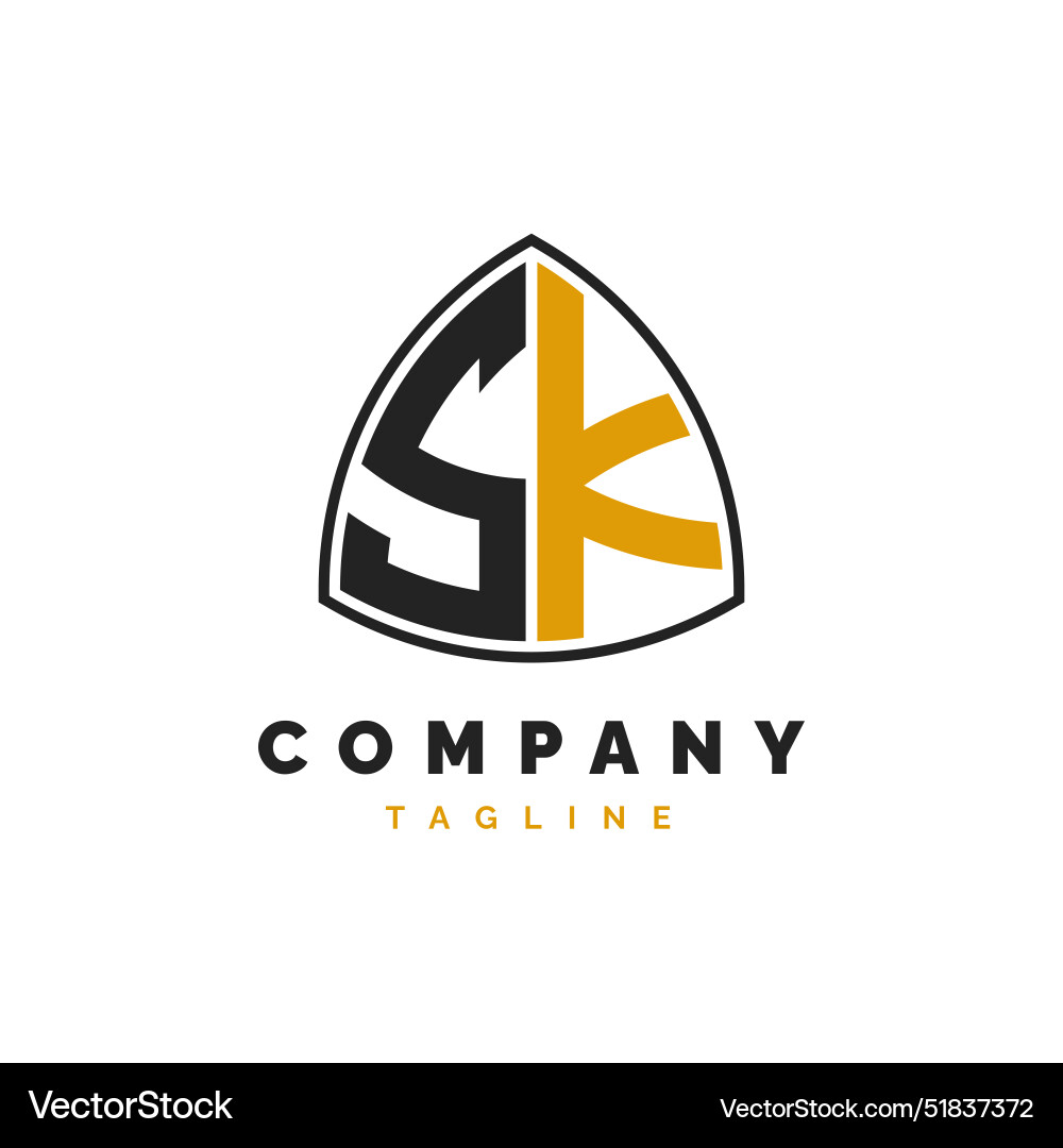 Initial letter sk logo design alphabet sk logo Vector Image