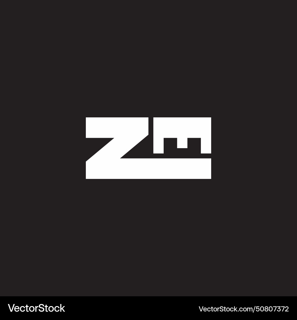 Letter zm geometric motion font logo Royalty Free Vector