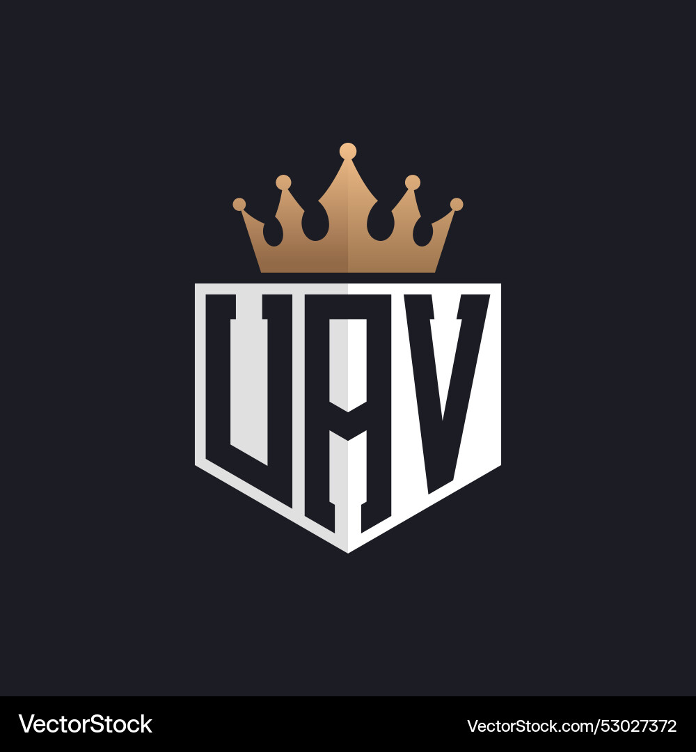 Luxury uav logo with crown elegant initials Vector Image