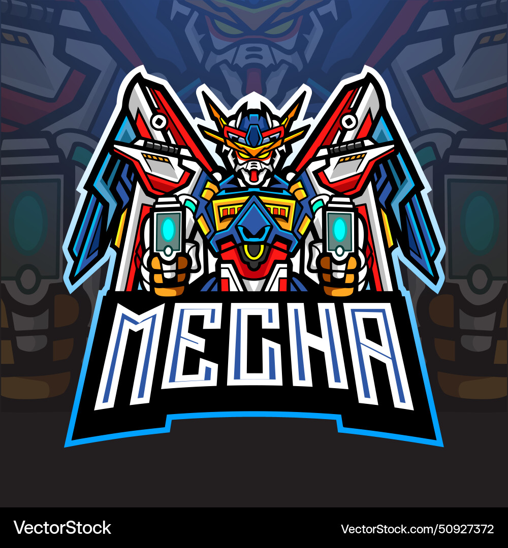 Mecha esport logo mascot design Royalty Free Vector Image