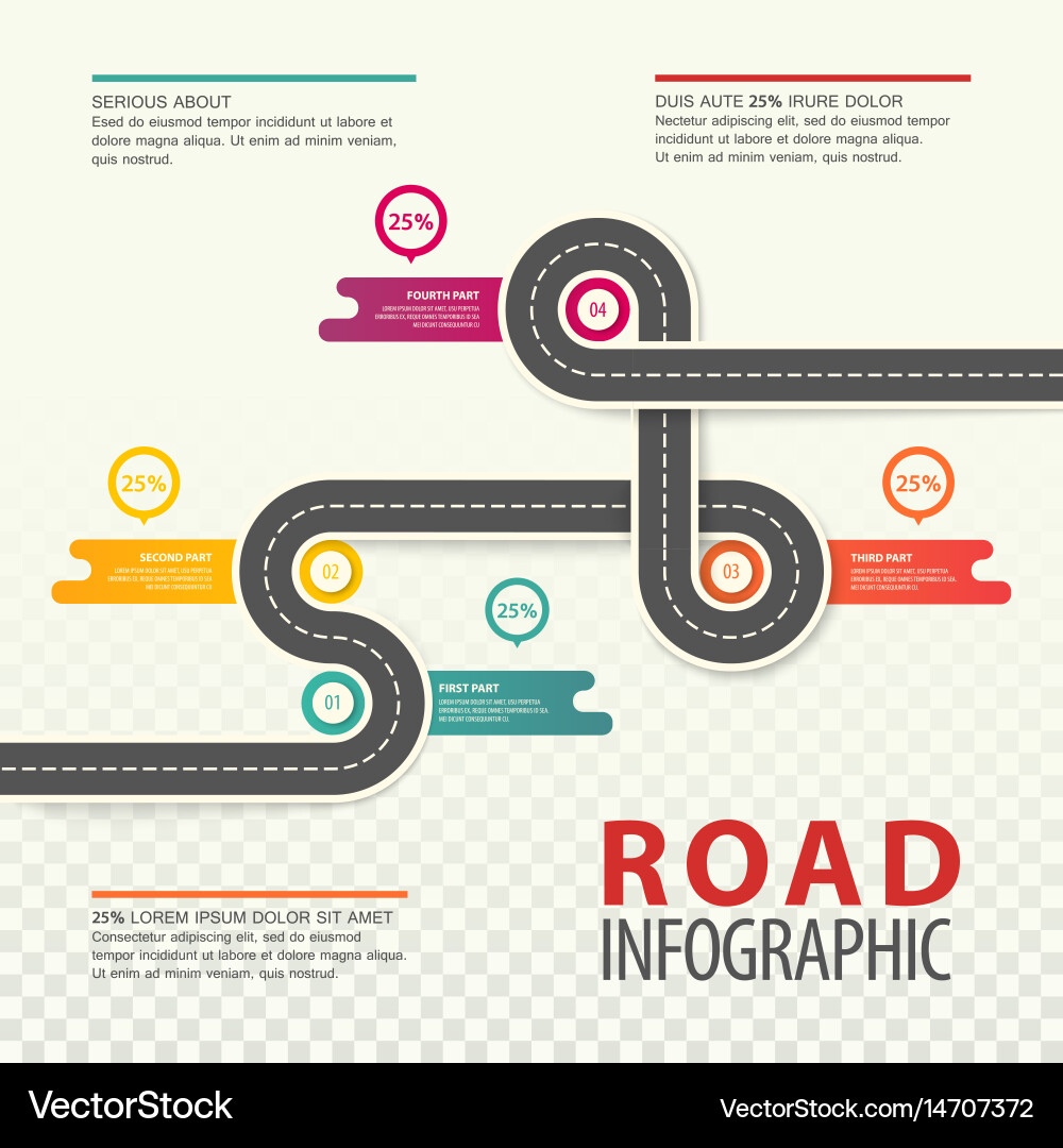 Road or highway infographics car traffic map Vector Image