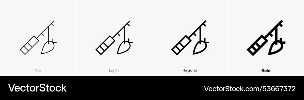 Rod icon thin light regular and bold style design Vector Image
