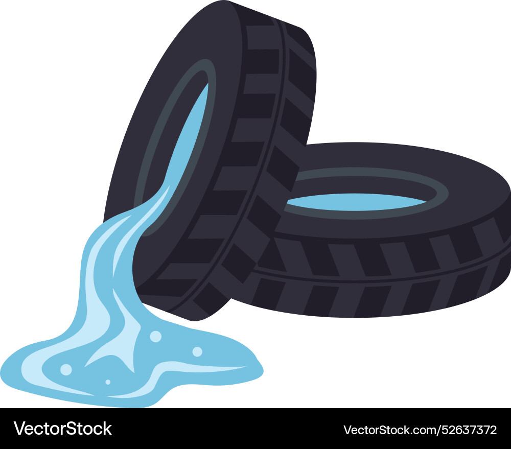 Tire with stagnant water dengue prevention Vector Image