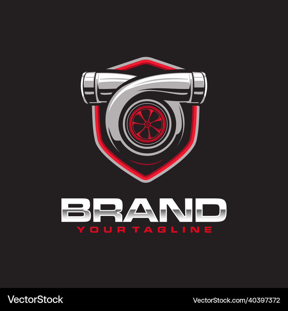 Turbo logo with black background Royalty Free Vector Image