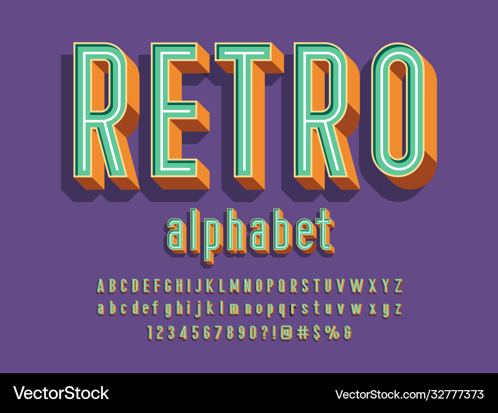 3d font Royalty Free Vector Image - VectorStock