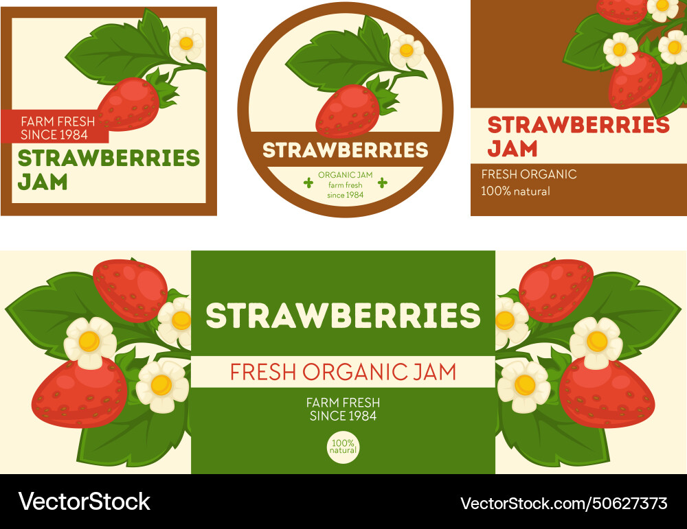 Fresh strawberry jam Royalty Free Vector Image