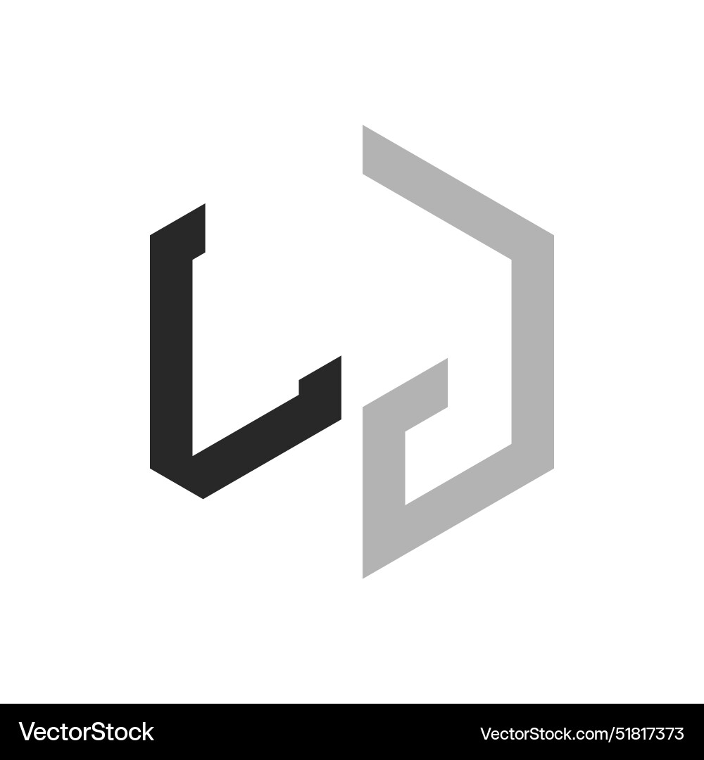 Modern unique hexagon letter lj logo design Vector Image