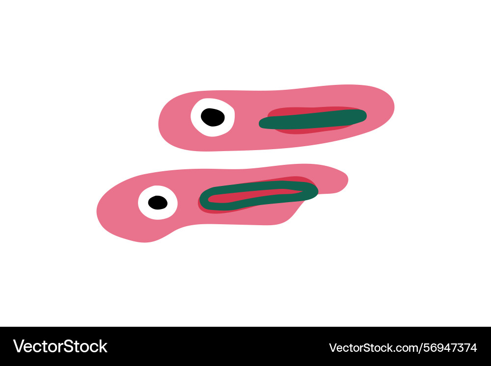 Abstract pink cartoon fish fry Royalty Free Vector Image