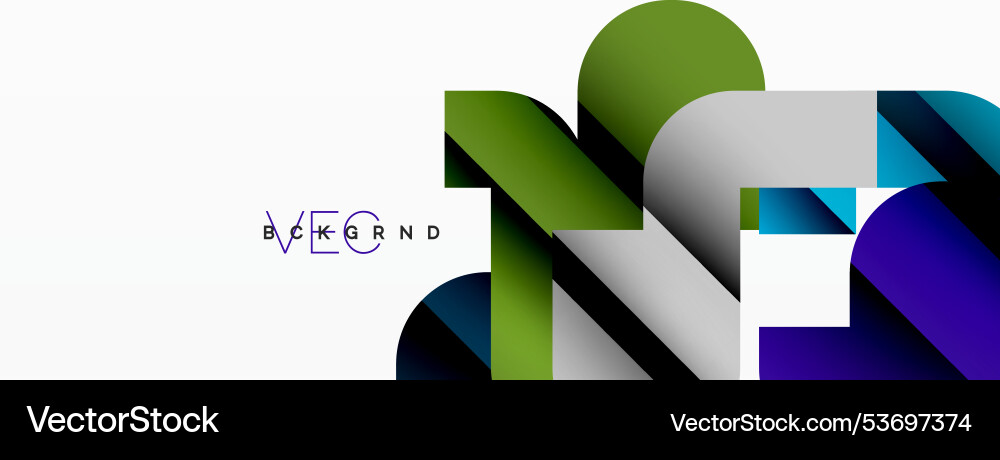 Colorful curve geometric shapes on white Vector Image