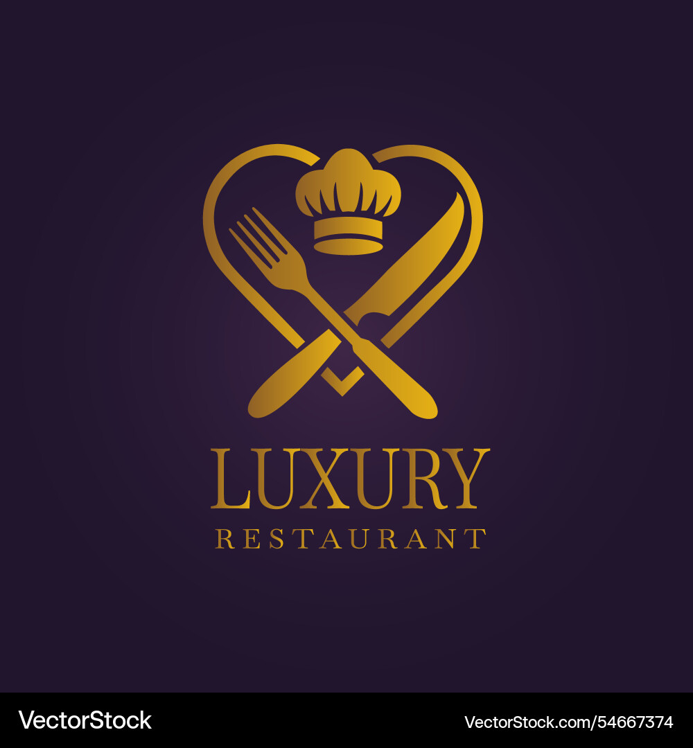 Elegant luxury restaurant logo Royalty Free Vector Image