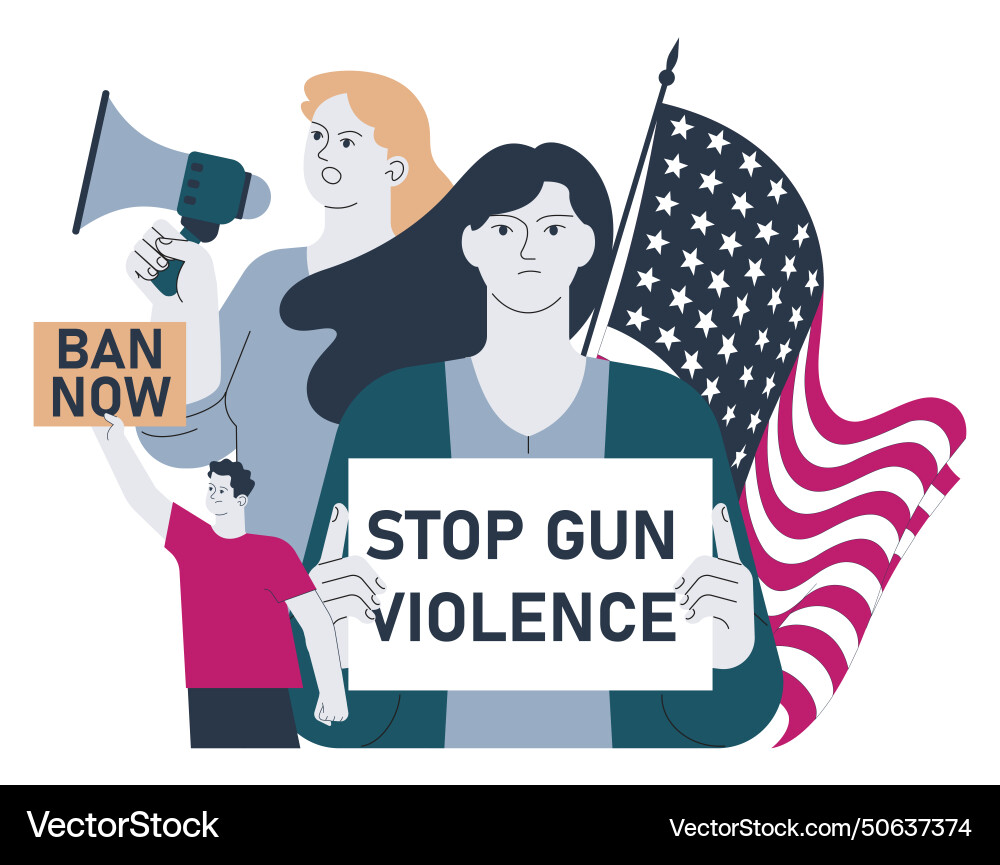 Gun control second amendment ban weapon Royalty Free Vector