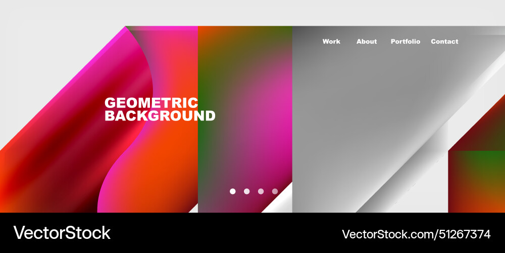 Minimal geometric web site page template design Vector Image