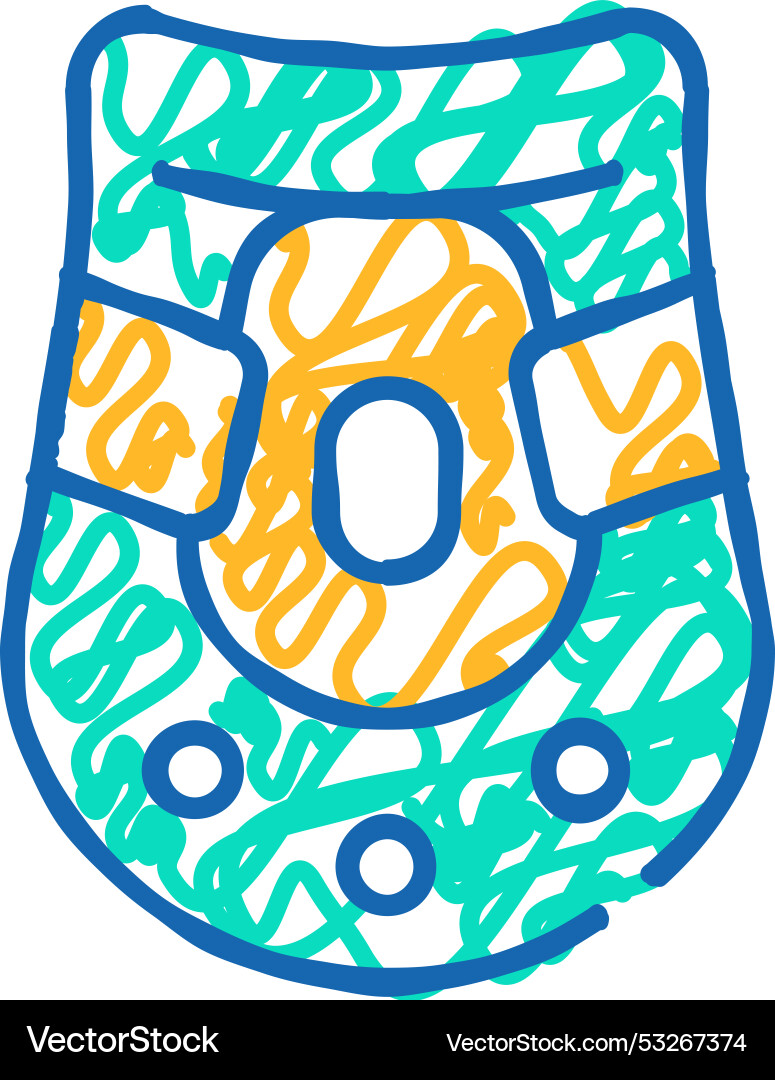 Neck brace icon doodle Royalty Free Vector Image