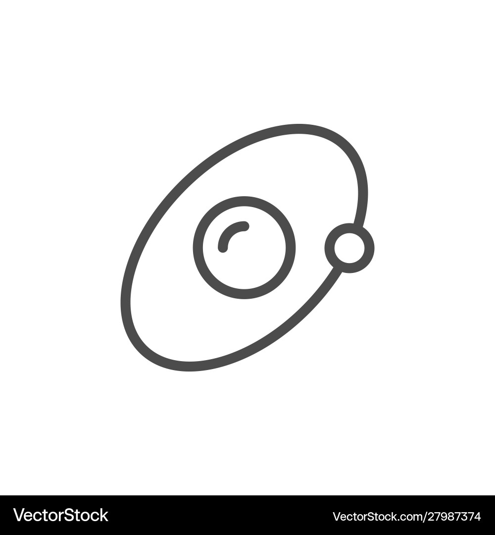 Planet orbit line outline icon Royalty Free Vector Image