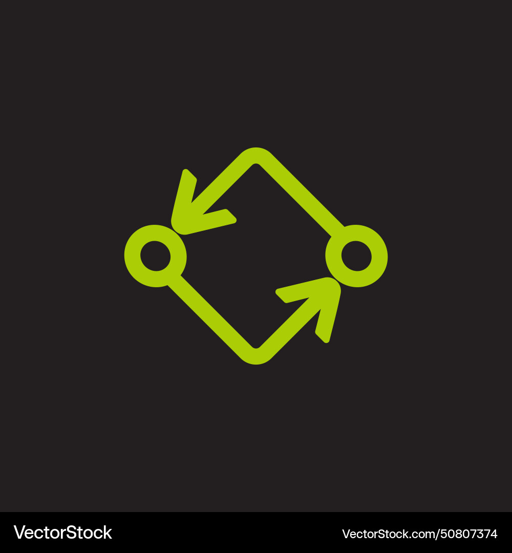 Recycle process arrows green icon Royalty Free Vector Image