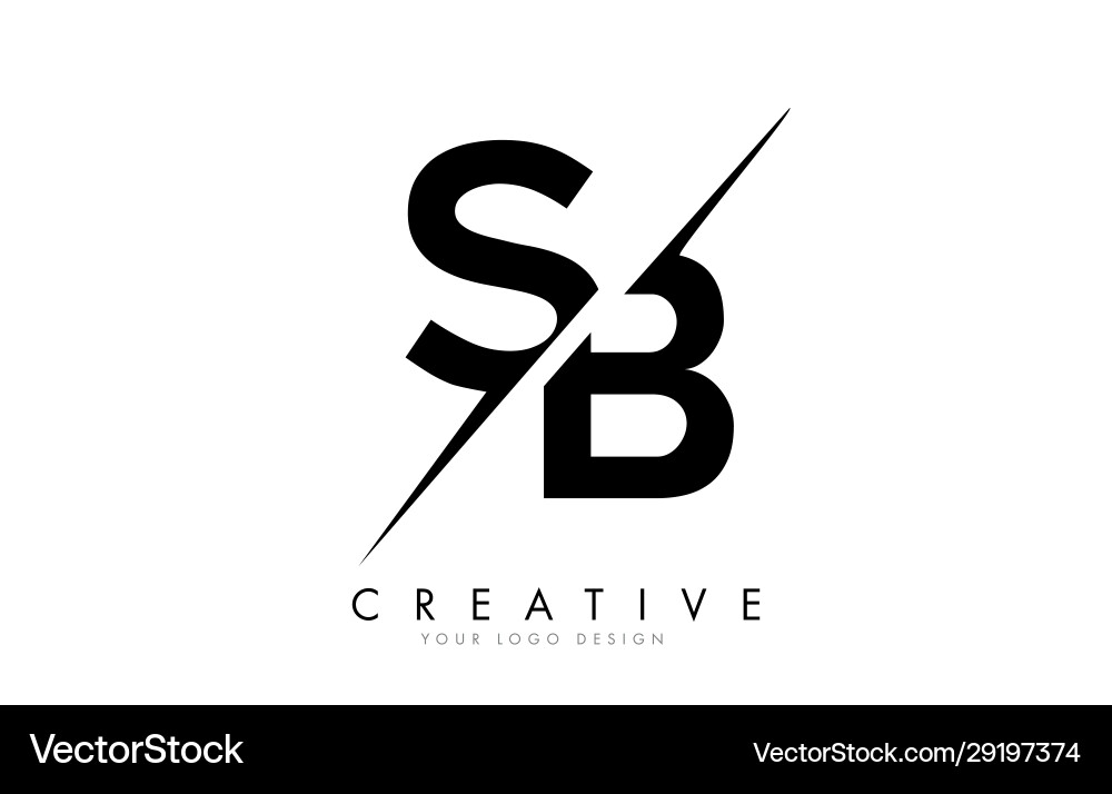 Sb s b letter logo design with a creative cut Vector Image