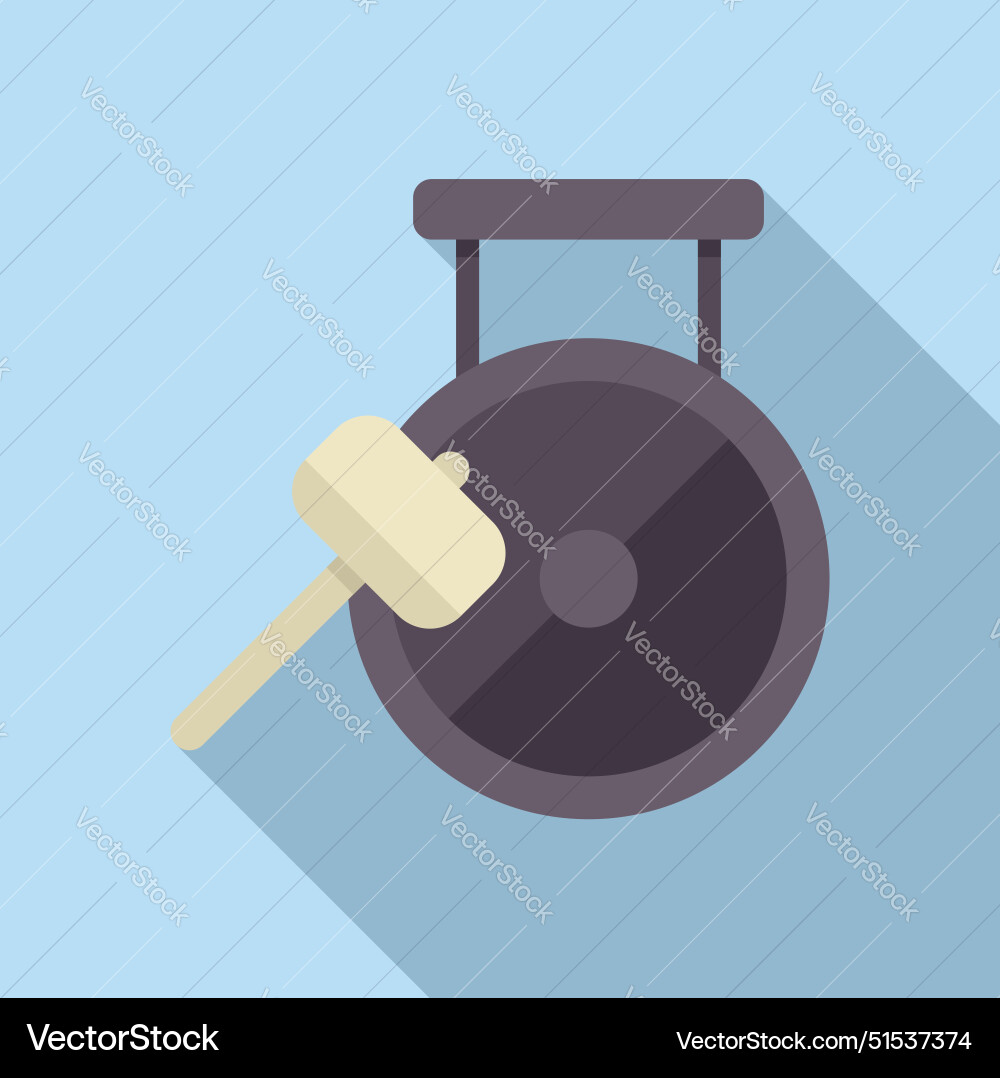 Striking a gong with mallet Royalty Free Vector Image