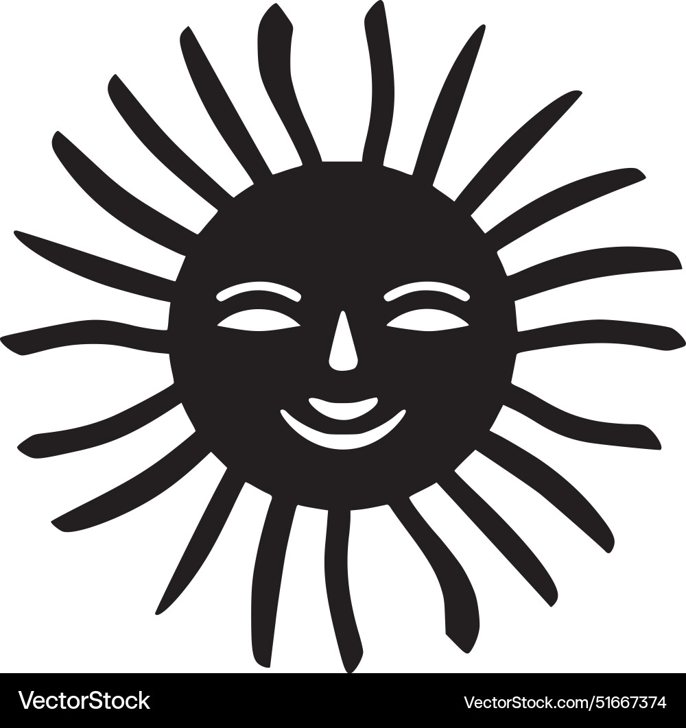 Sun - black and white Royalty Free Vector Image