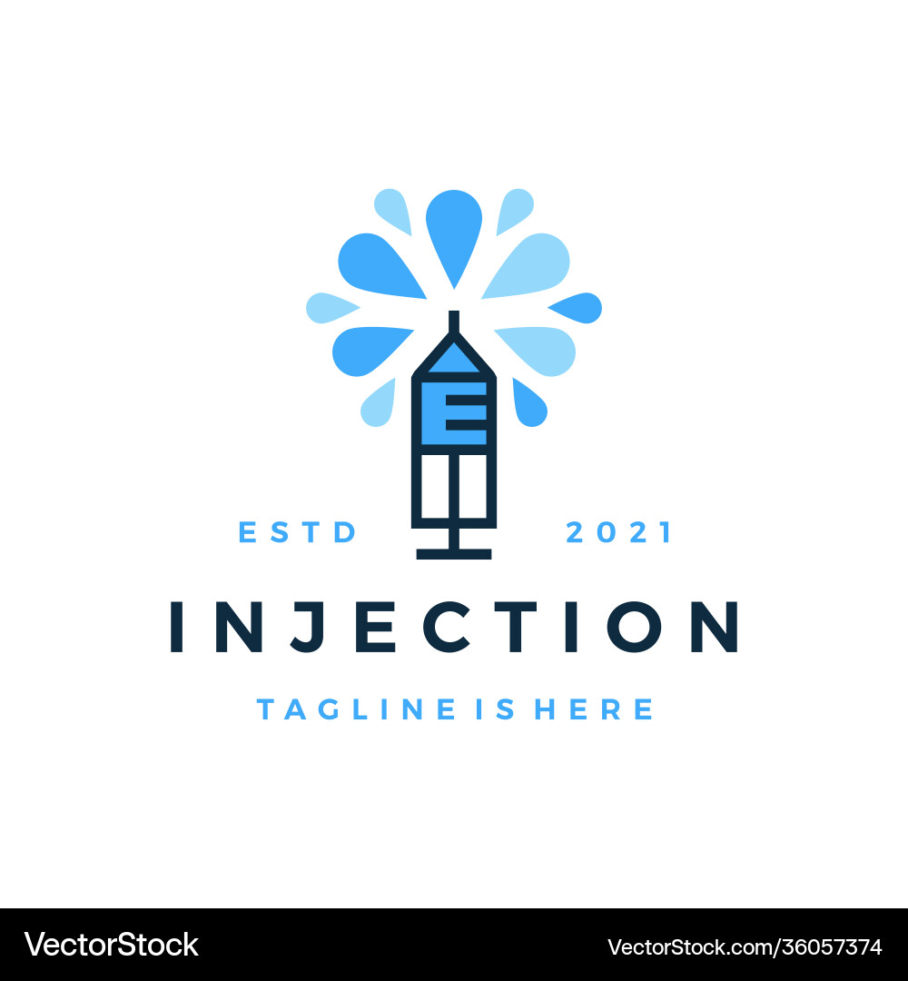 Vaccine Injection Logo Royalty Free Vector Image