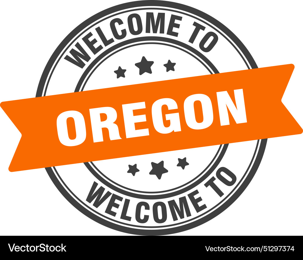 Welcome to oregon stamp round sign Royalty Free Vector Image